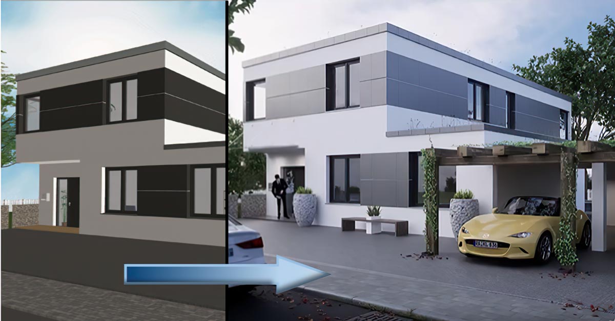 Gebäude konstruieren und direkt fotorealistisch visualisieren mit Arcon ...