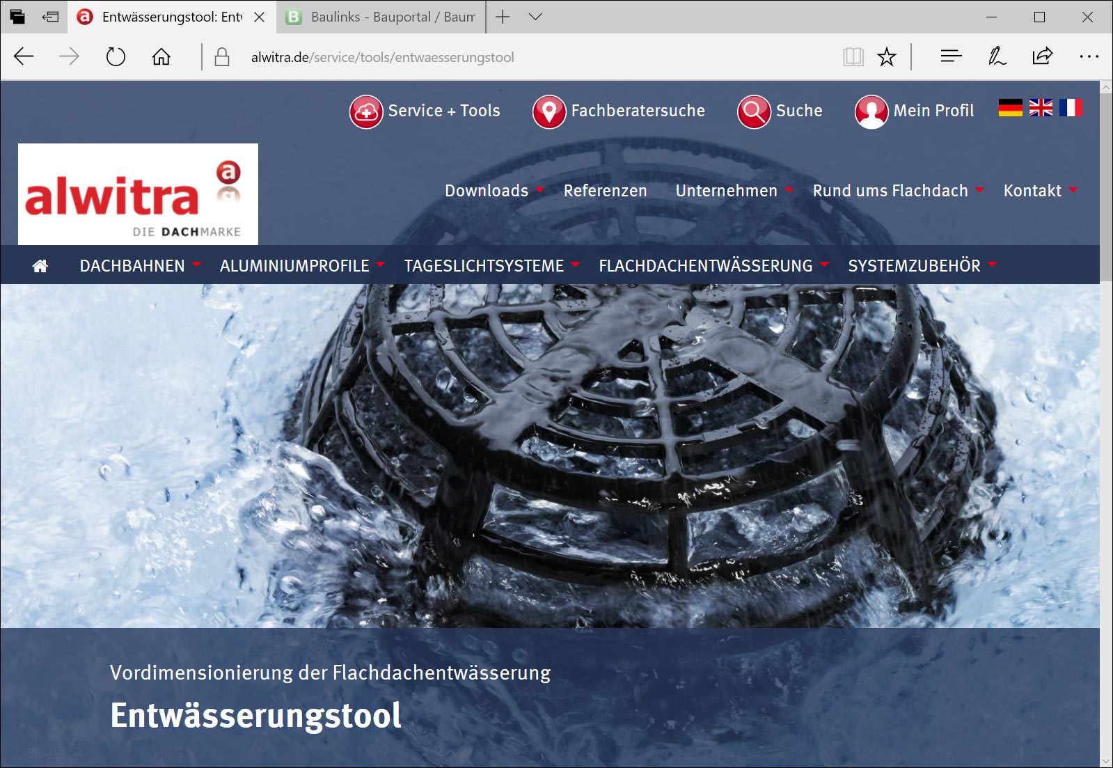 Flachdachentwässerung vordimensionieren - Alwitra hat seine Online ...