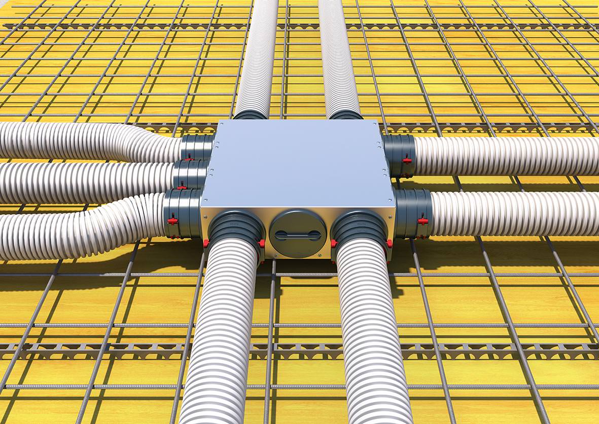 Montagefreundliches neues, deckenintegriertes KWL-Verteil-Element von ...