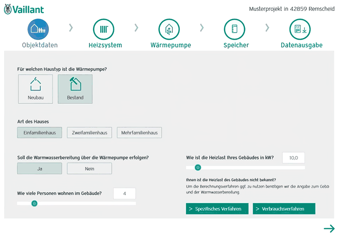 Vaillant-Tool ermöglicht schnellere Wärmepumpen- oder Hybridanlagenplanung
