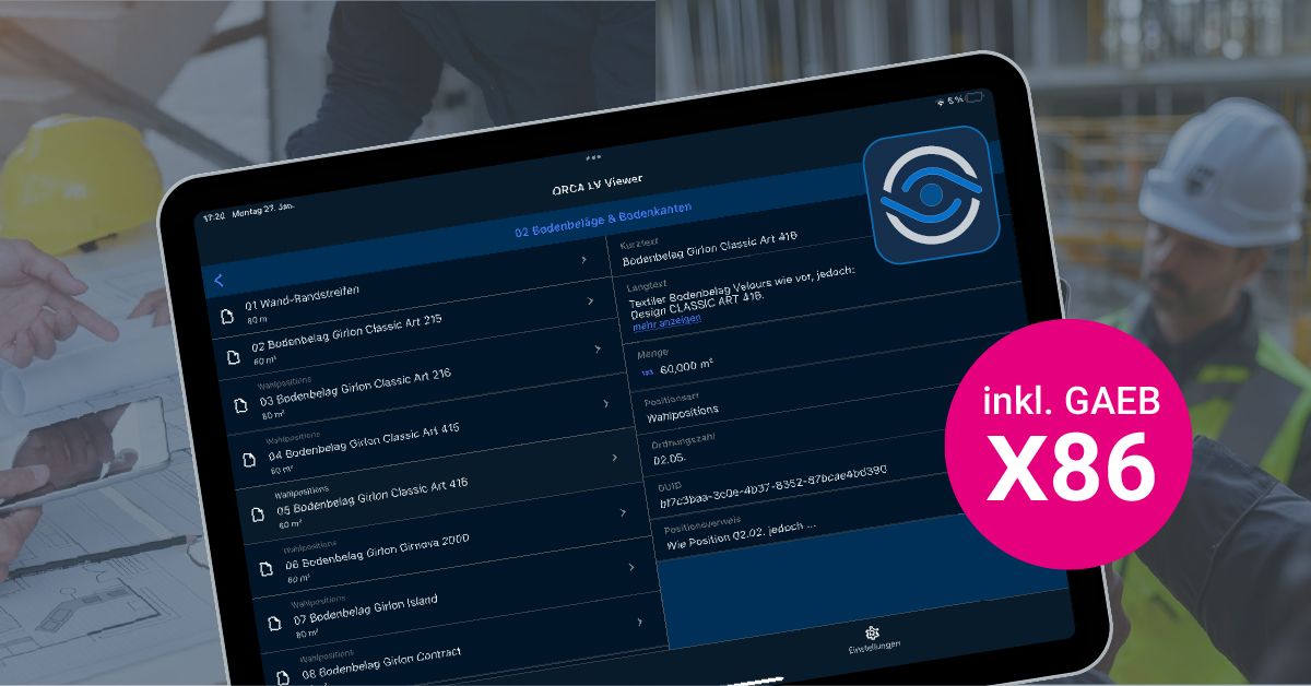 ORCA erweitert LV Viewer um GAEB X86-Unterstützung
